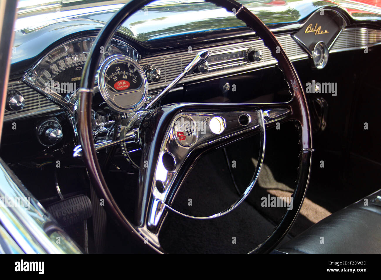 classic chevy bel air car interior brian mcguire Stock Photo - Alamy