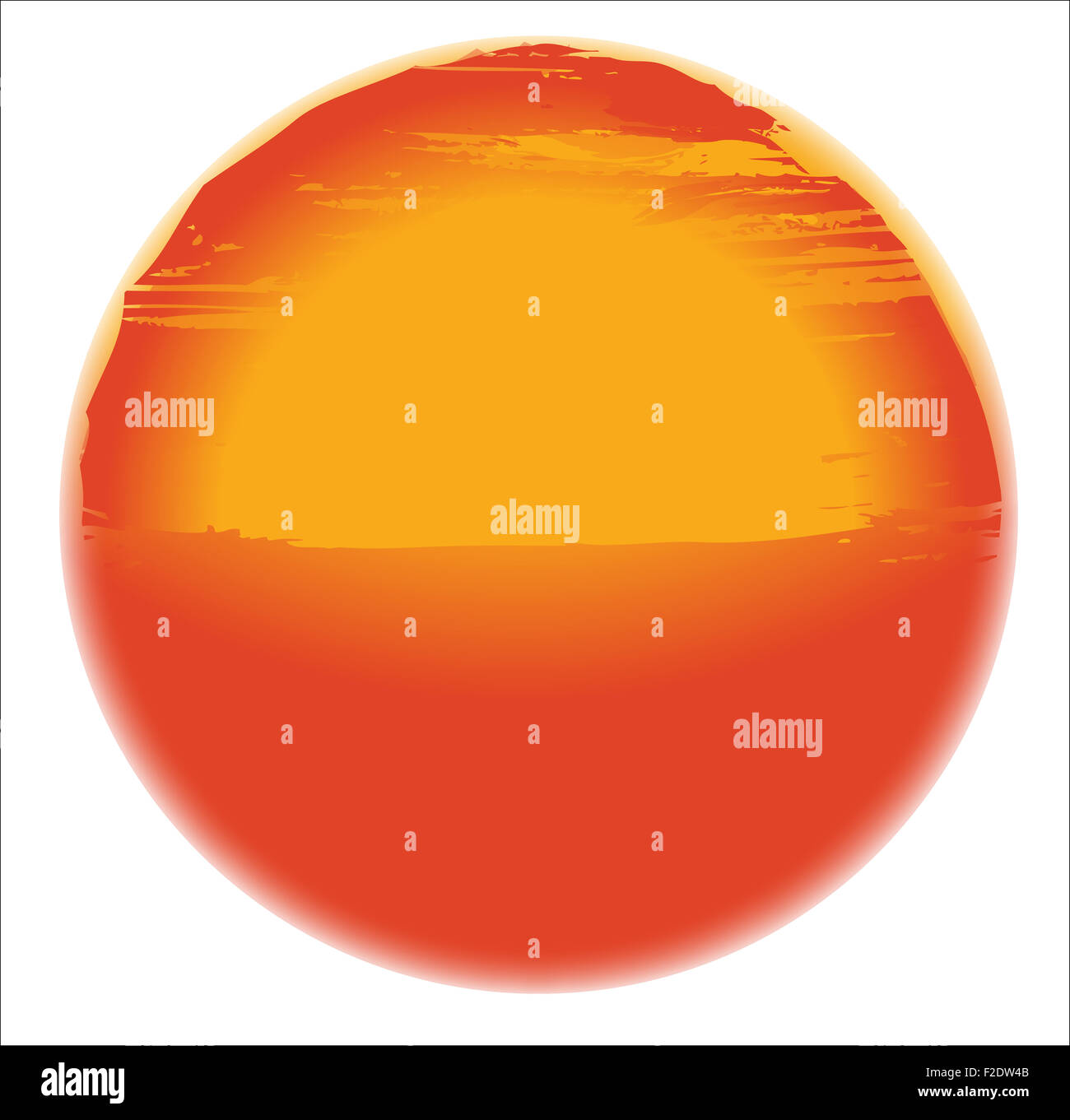 large hazy sun set over a white background Stock Photo - Alamy