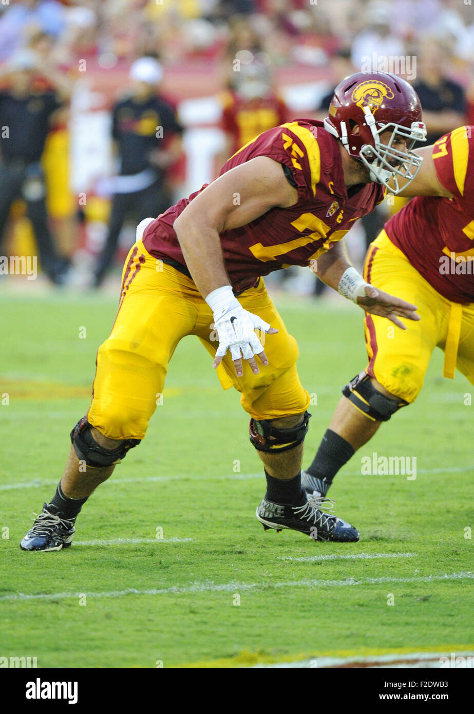 September 12, 2015: Max Tuerk of the USC Trojans in action during a 59 ...