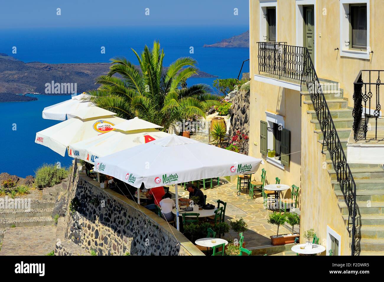 Typical greek cafe hi-res stock photography and images - Alamy