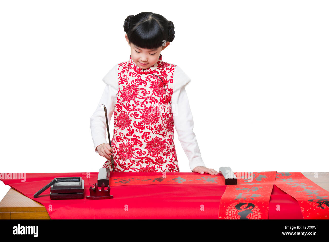 Chinese girl writing calligraphy hi-res stock photography and images ...