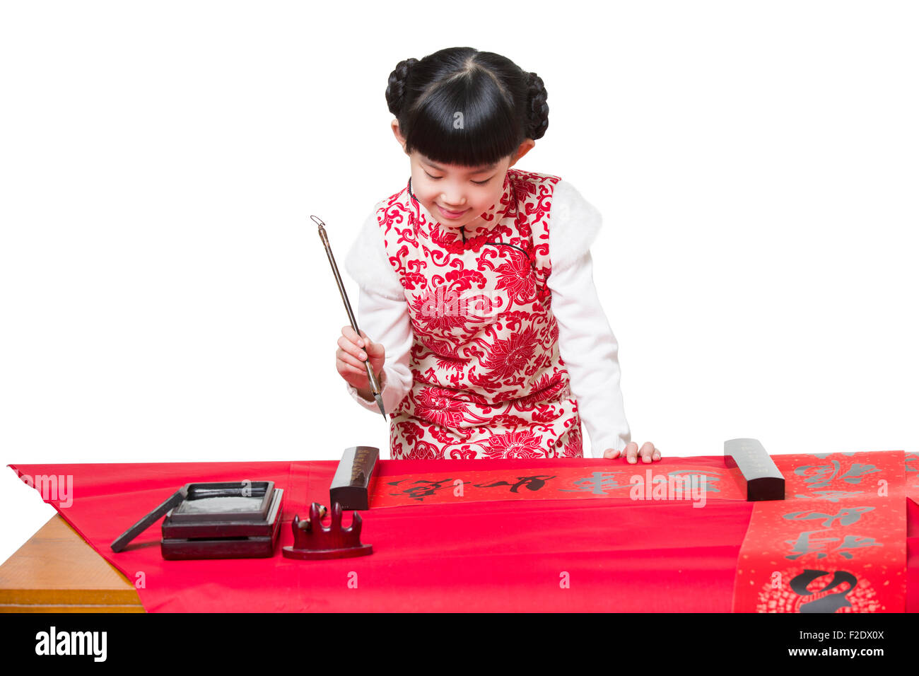 Chinese girl writing calligraphy hi-res stock photography and images ...