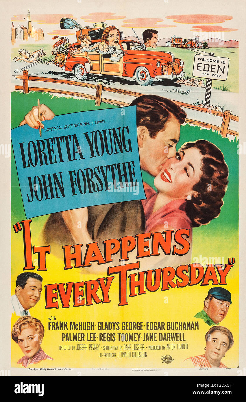 It Happens Every Thursday 01 - Movie Poster Stock Photo - Alamy
