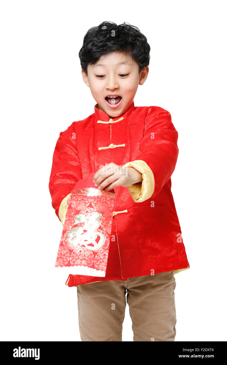 Boy opening new year hi-res stock photography and images - Alamy
