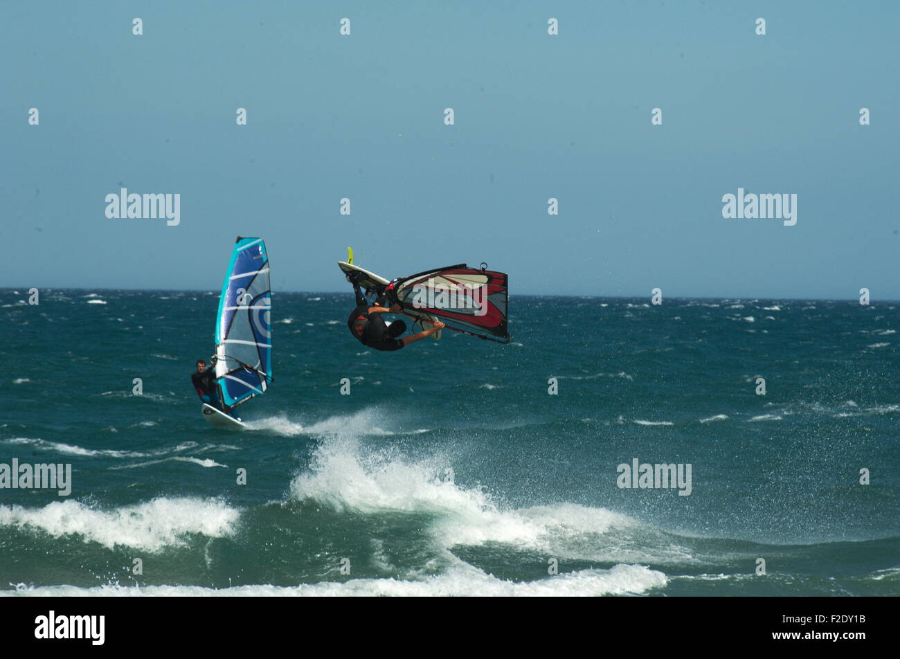 Windsurfer in high winds Stock Photo - Alamy