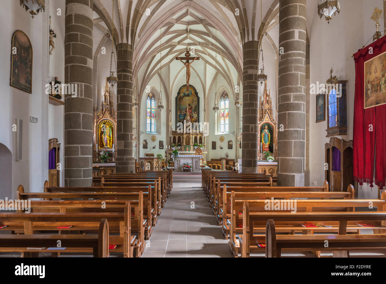 Church of St. John, indoors, Vigo di Fassa, Trentino, Province of South ...