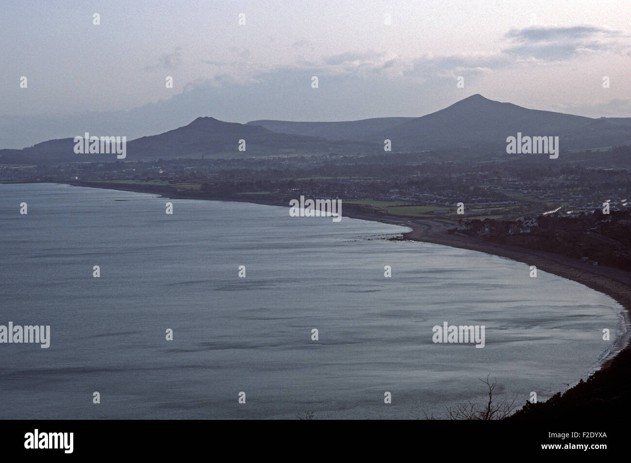 Dalkey Bay, Bray Bay and Wicklow Mountains, County Wicklow, referred to ...