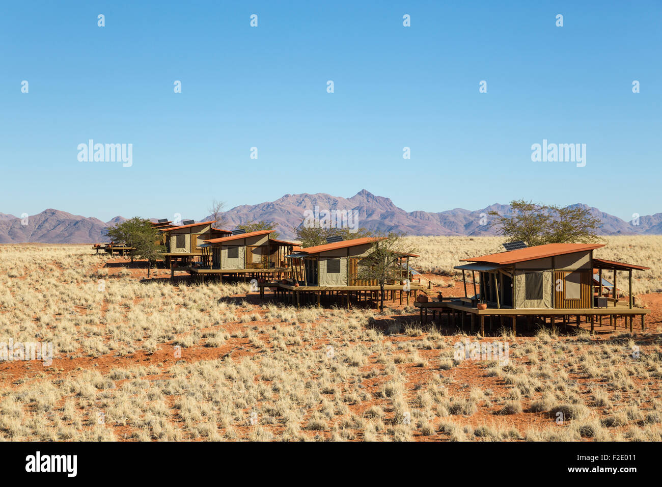 The chalets of the exclusive Wolwedans dunes lodge in a beautiful ...