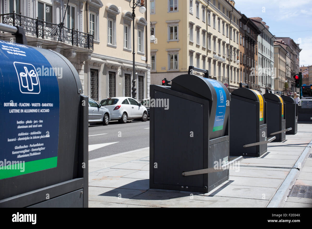 Containers for recycling paper, metal, plastic and glass - Trieste ...