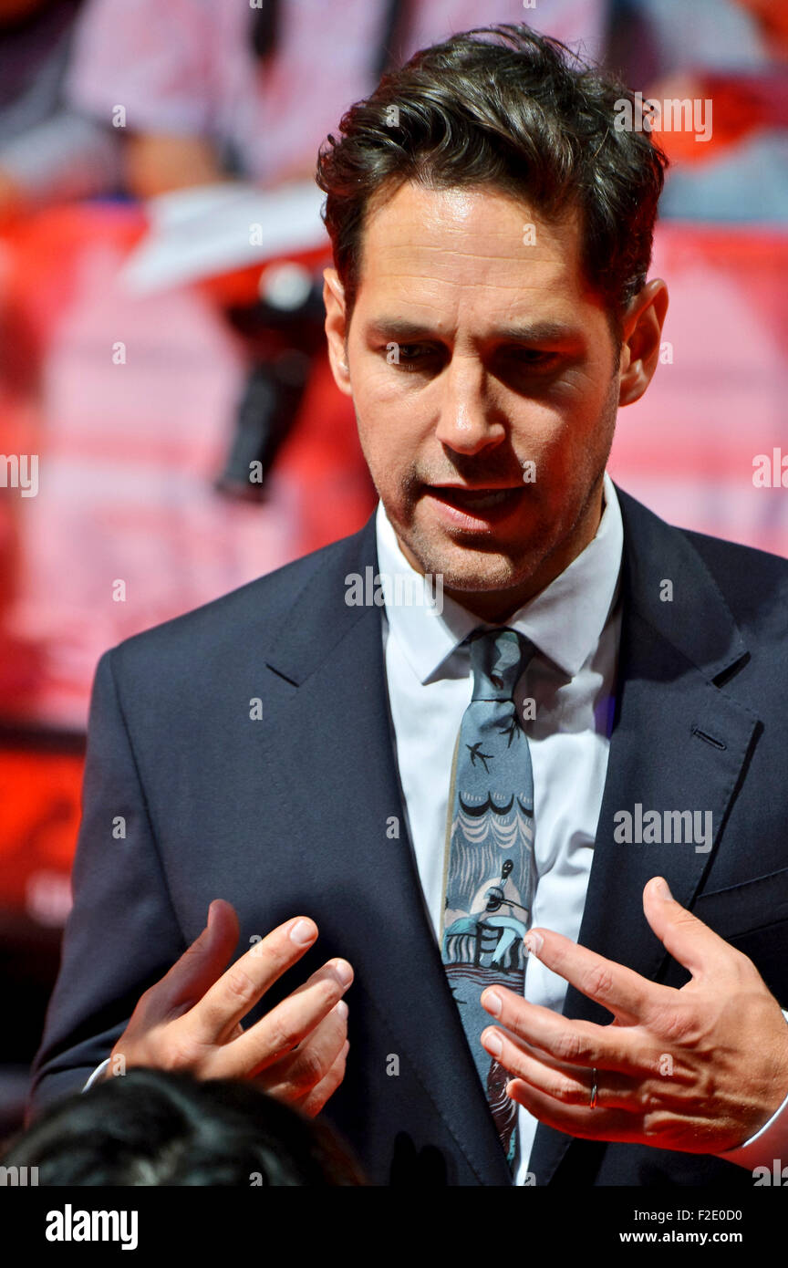 Tokyo, Japan. 15th Sep, 2015. Paul Rudd attends the 'Ant-Man' premiere ...
