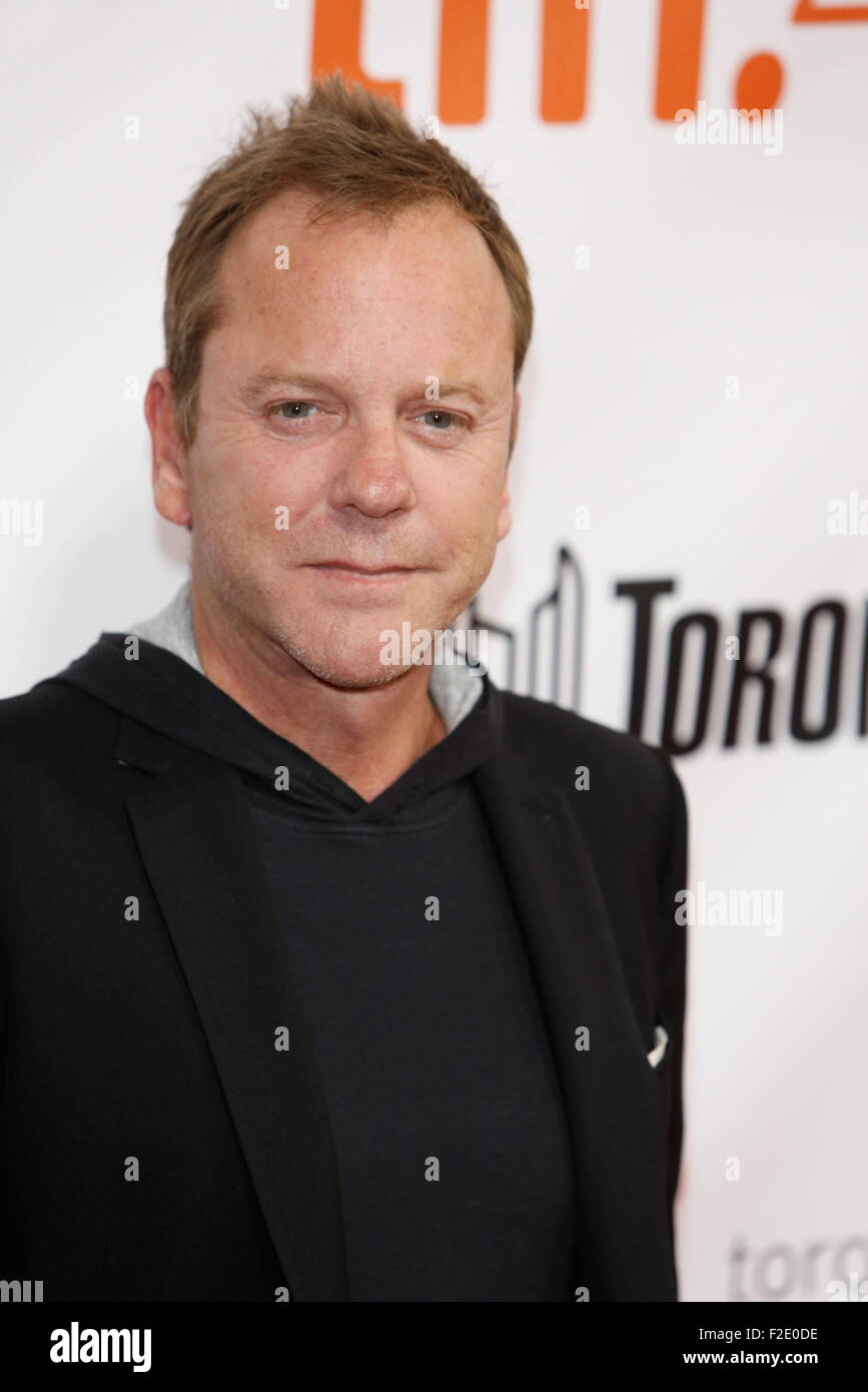 Actor Kiefer Sutherland attends the premiere of Forsaken during the ...