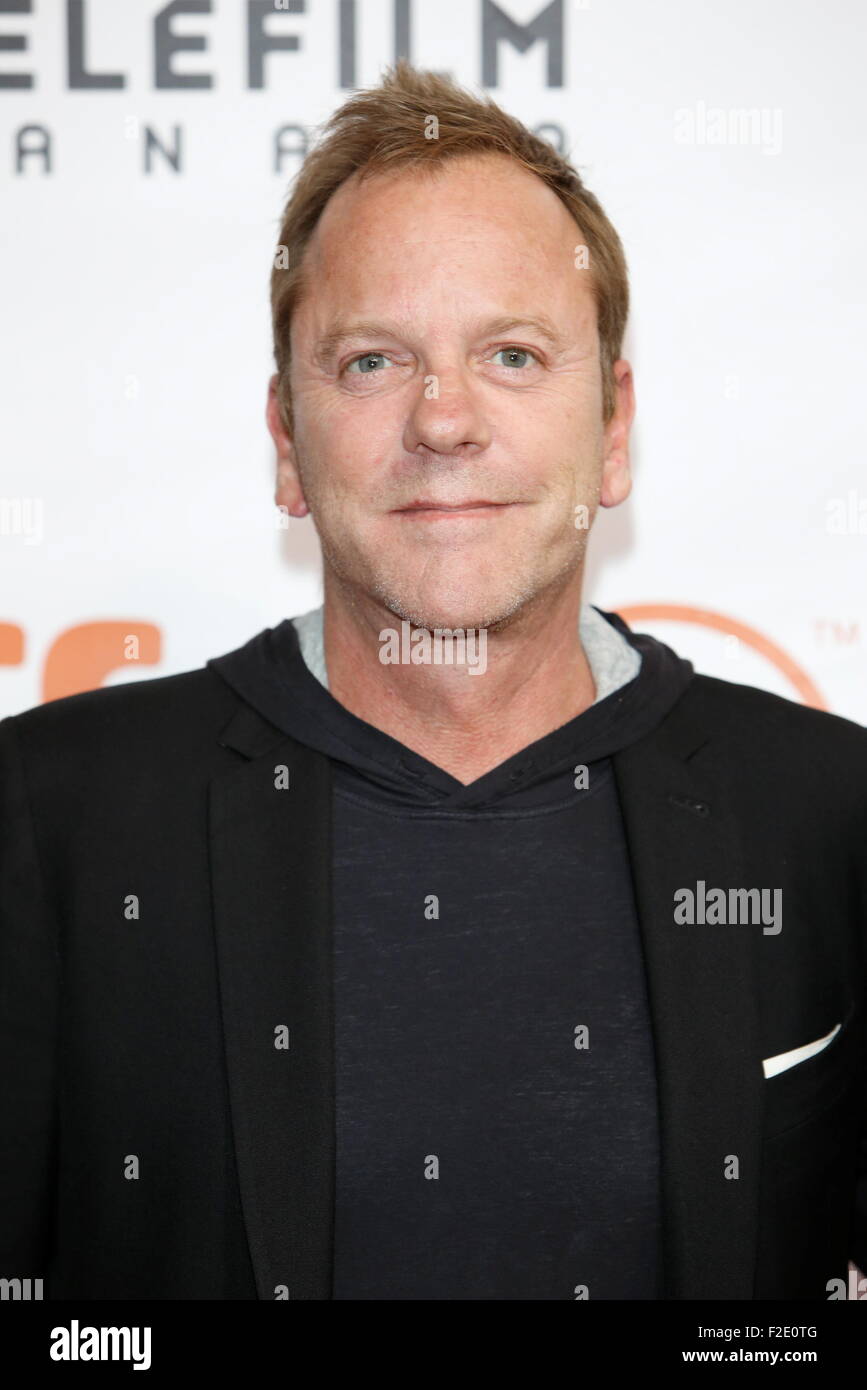 Actor Kiefer Sutherland attends the premiere of Forsaken during the ...
