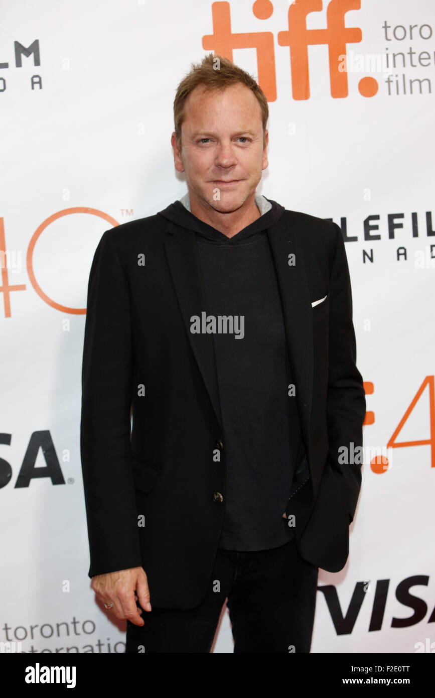 Actor Kiefer Sutherland attends the premiere of Forsaken during the ...