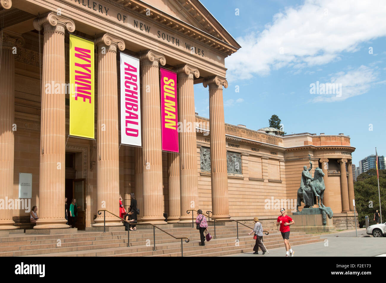 Art Gallery of New South Wales in the Domain Park with banners ...