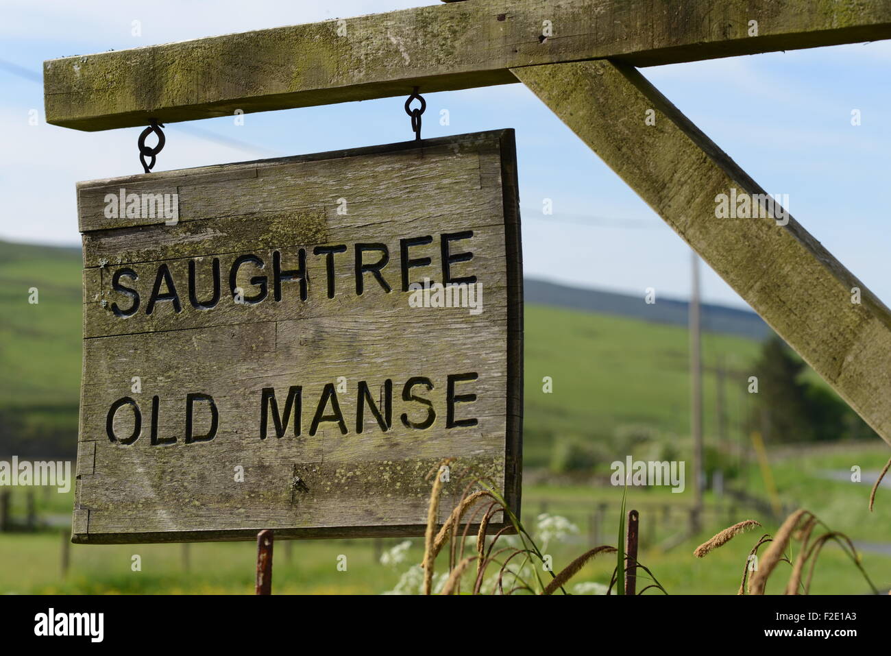 saughtree old manse bed and breakfast sign, saughtree, near ...