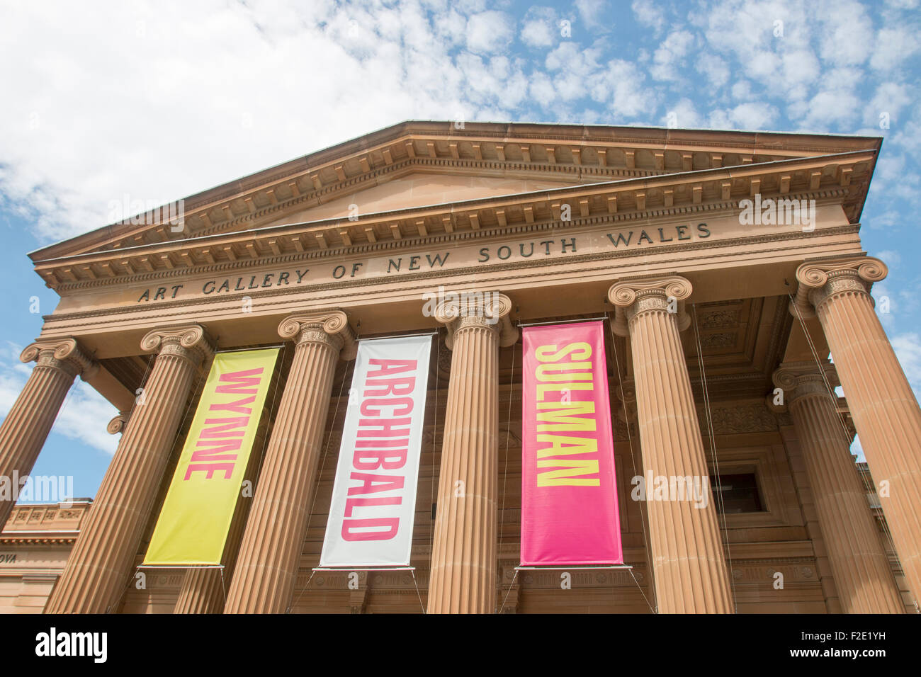 Art Gallery of New South Wales in the Domain Park with banners ...