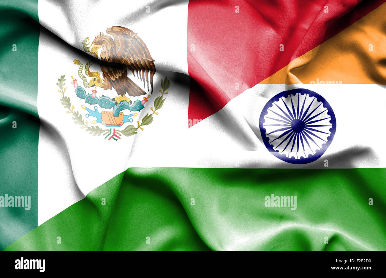 Mexico flag india waving hi-res stock photography and images - Alamy