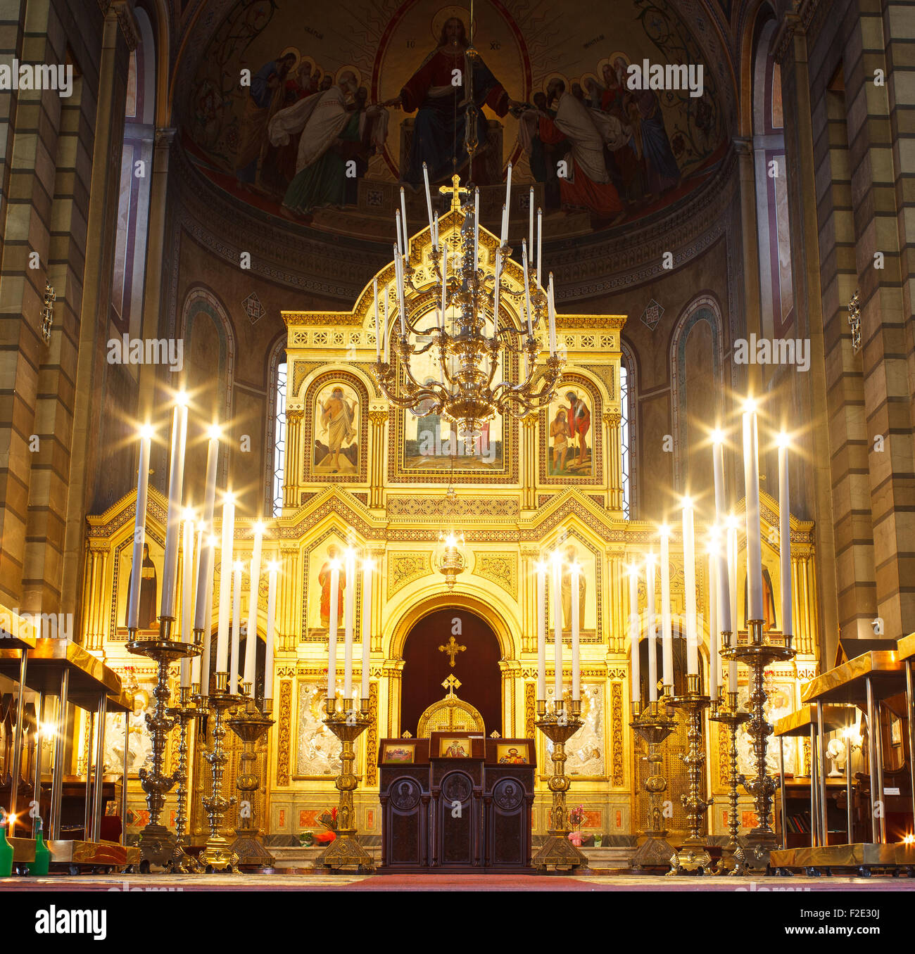 Interior of the Orthodox Church of St. Spyridon, Trieste Stock Photo - Alamy