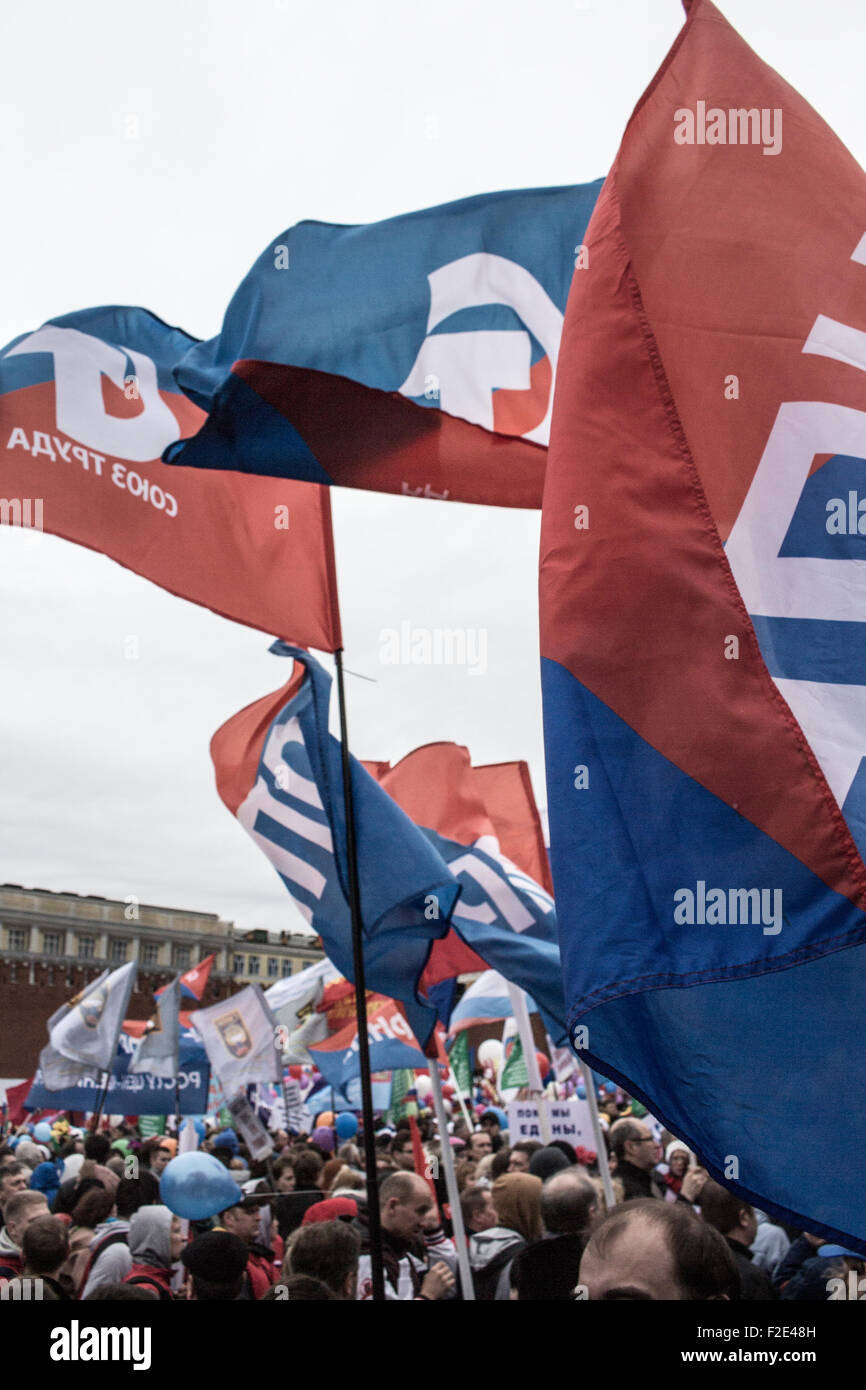 Demonstration on red square. Labor day, unity, solidarity Stock Photo ...