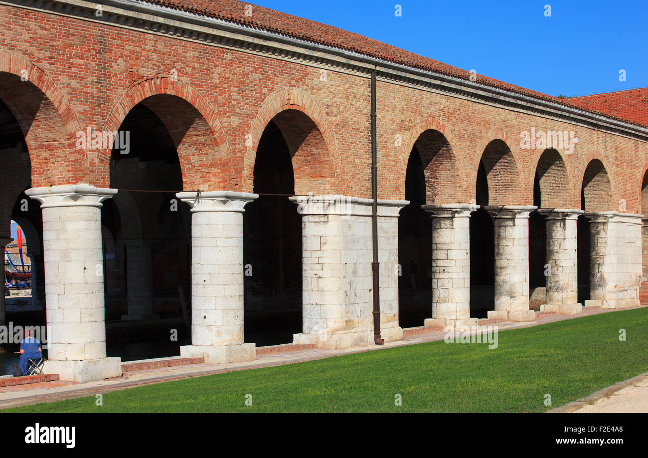 View of Arsenale columns in Venice, Italy Stock Photo - Alamy