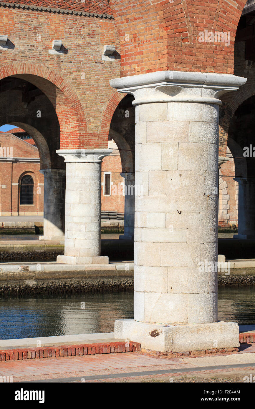 View of Arsenale columns in Venice, Italy Stock Photo - Alamy