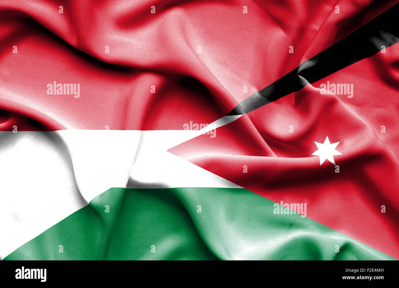 Waving flag of Jordan and Monaco Stock Photo - Alamy