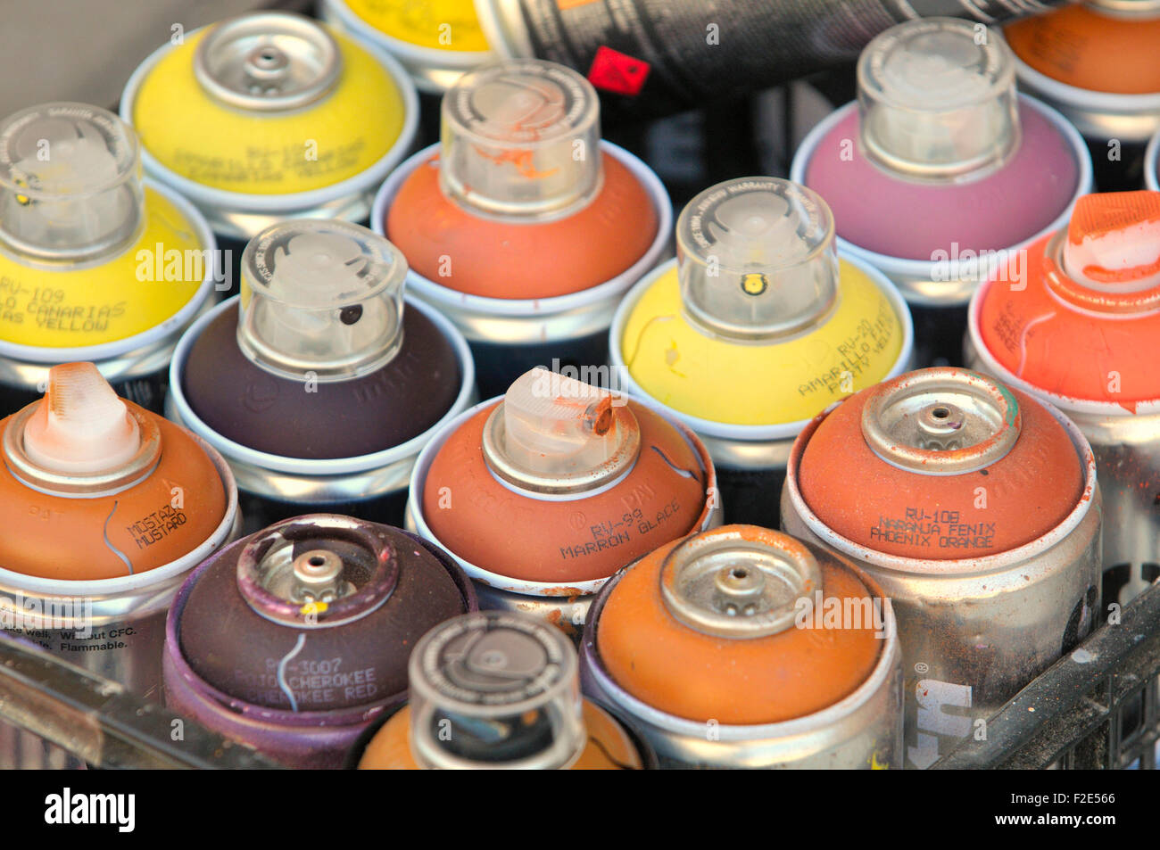 Paint sprays for graffiti Stock Photo - Alamy