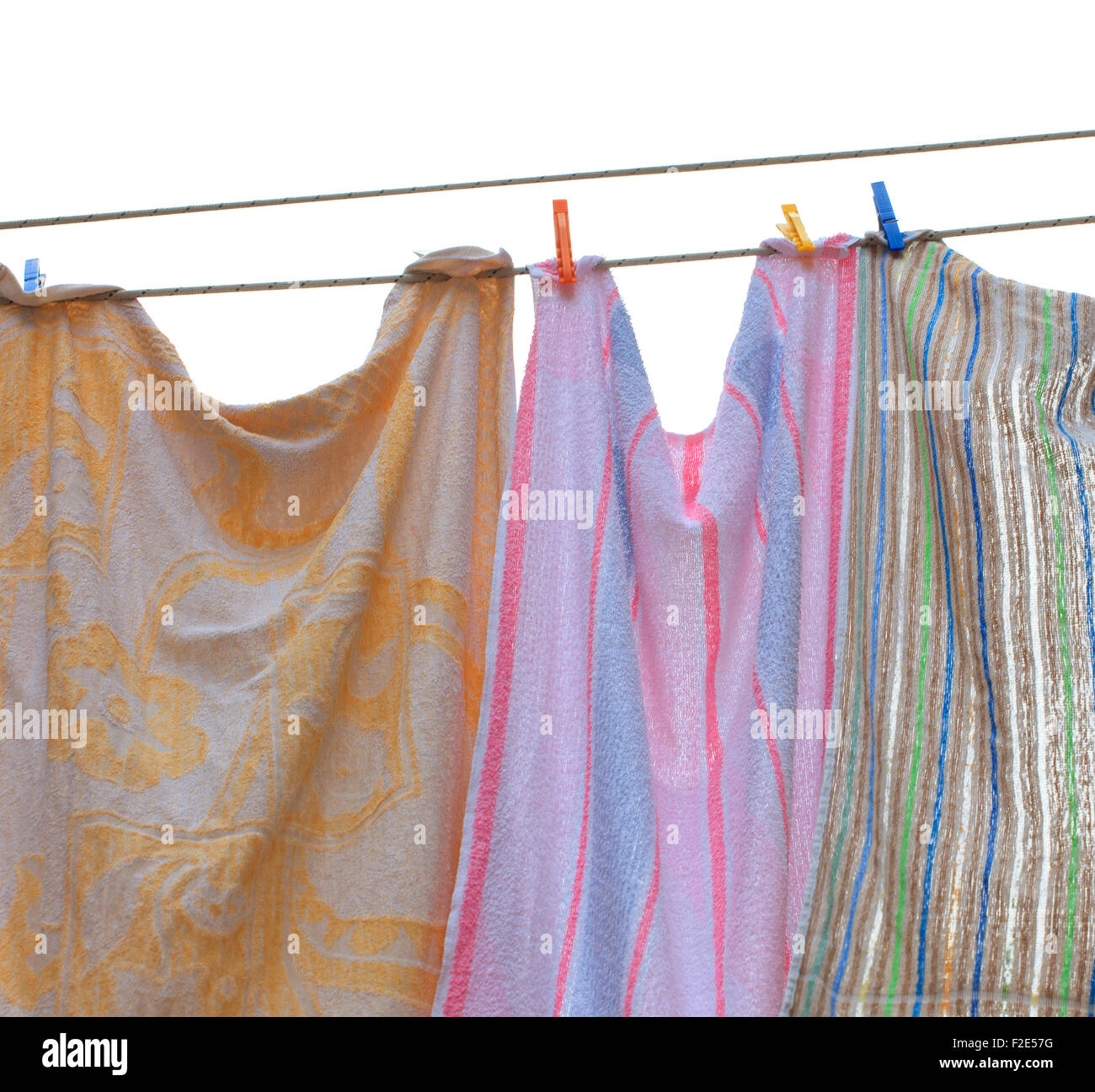 Clothes hanging to dry on a clothes-line Stock Photo - Alamy