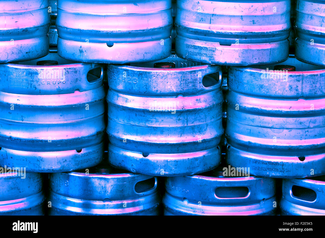 Metal beer barrels Stock Photo - Alamy