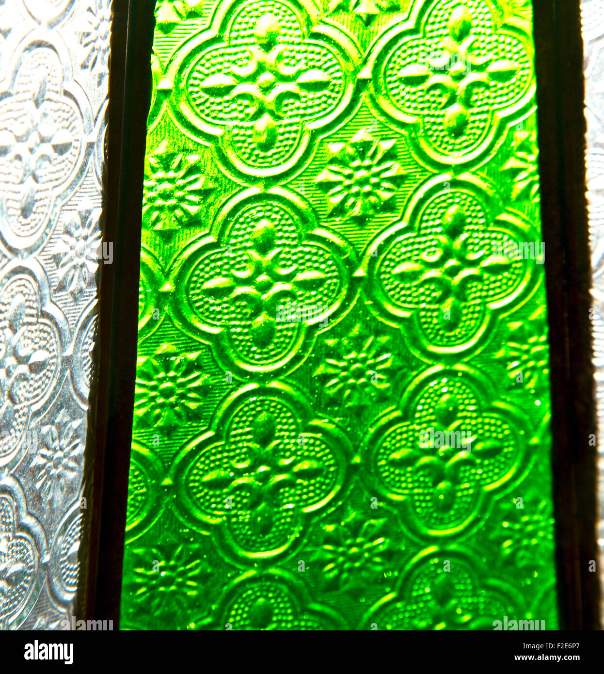 colorated glass and sun in morocco africa window and light Stock Photo ...