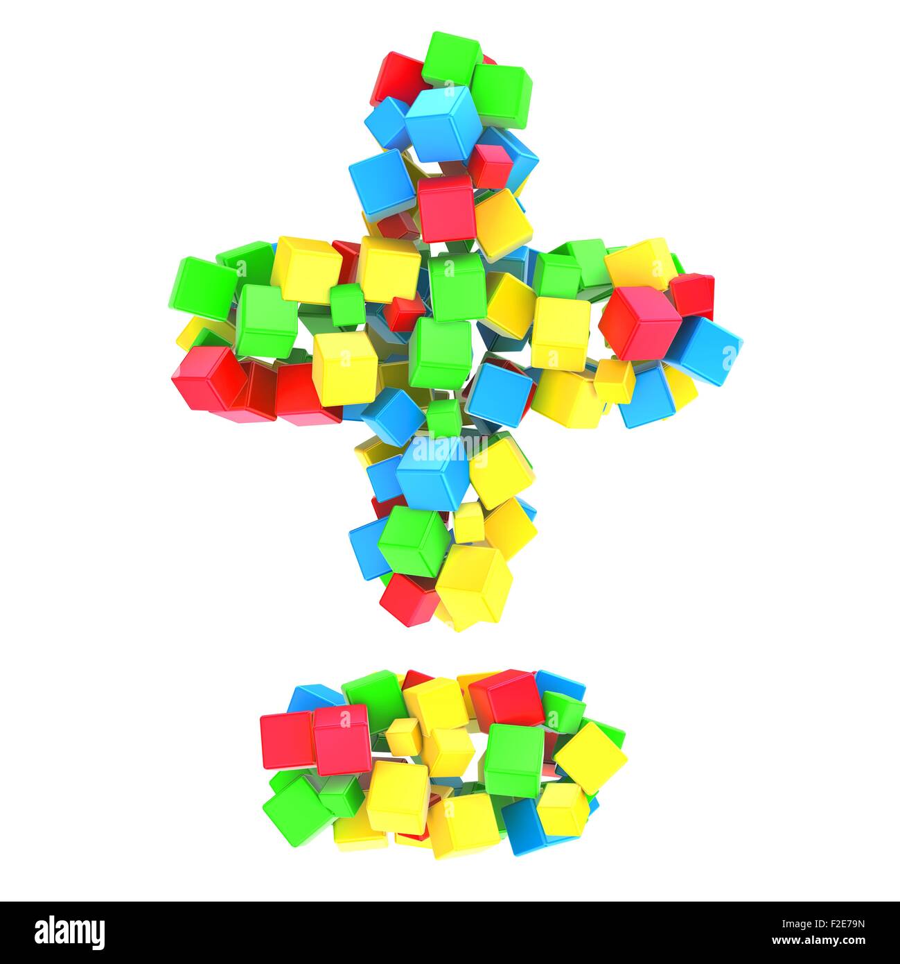 minus and plus of colorful cubes Stock Photo - Alamy
