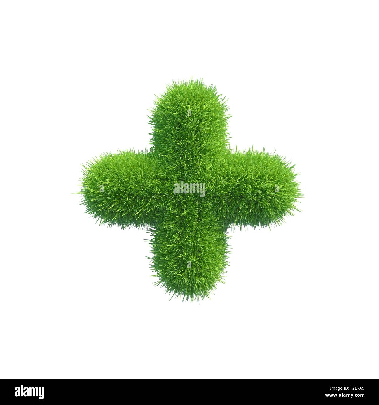 green grass plus signs Stock Photo - Alamy