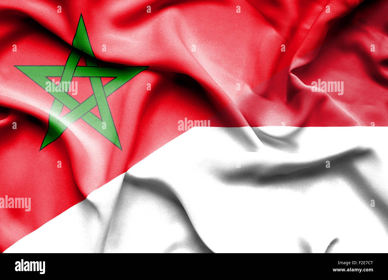 Waving flag of Indonesia and Morocco Stock Photo - Alamy