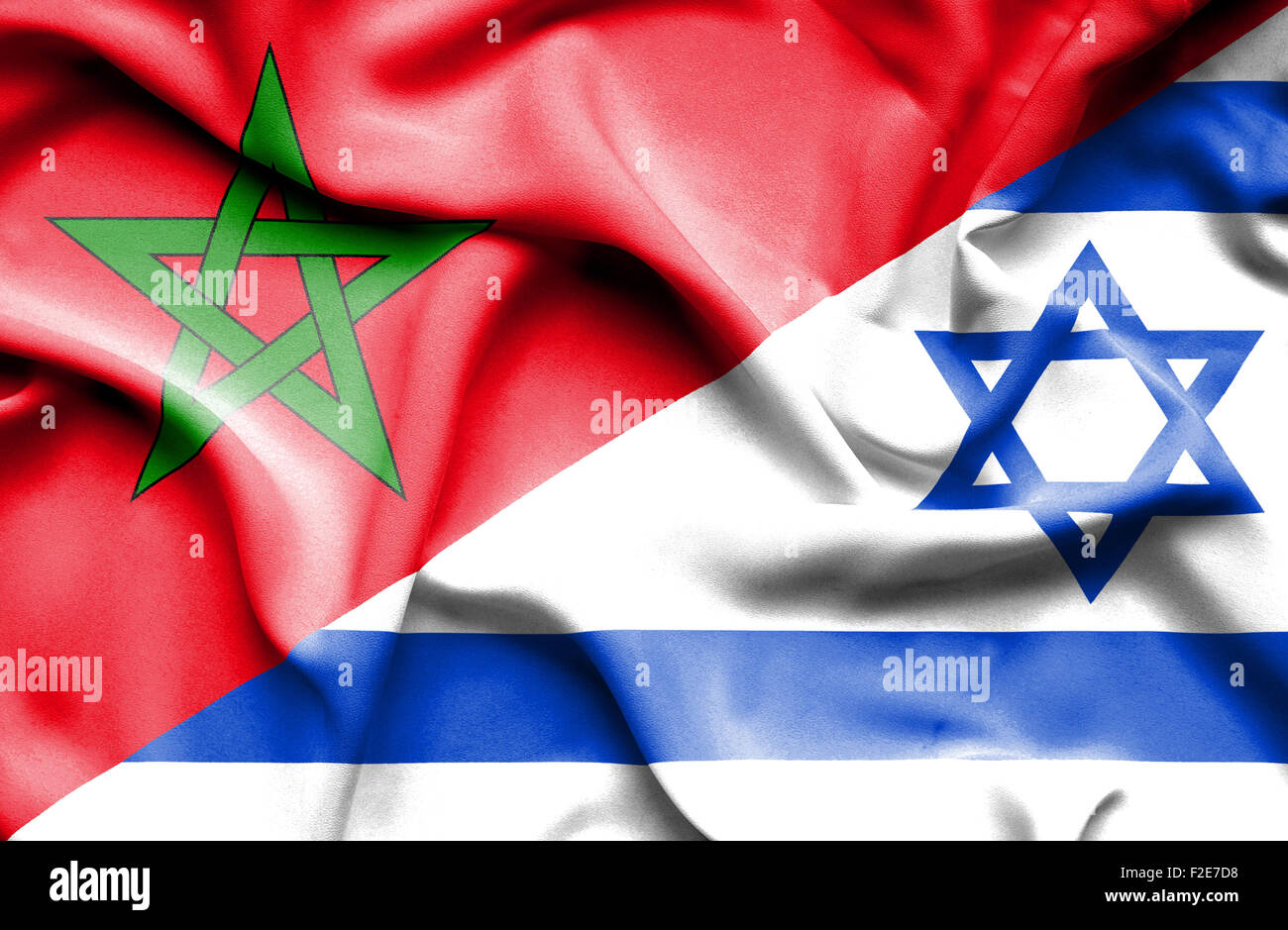 Waving flag of Israel and Morocco Stock Photo - Alamy