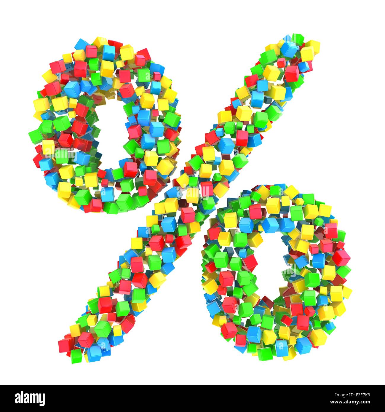 percent symbol of colorful cubes Stock Photo - Alamy