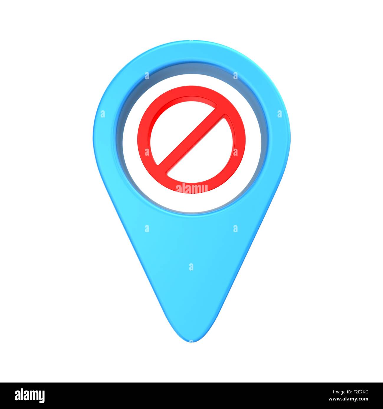 pointer of location with symbol of no Stock Photo - Alamy