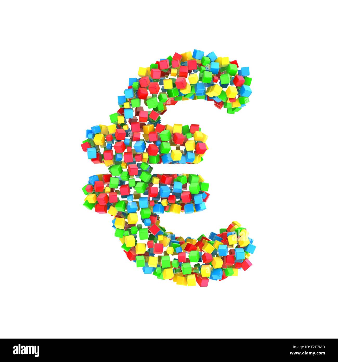 Euro sign of colorful cubes Stock Photo - Alamy