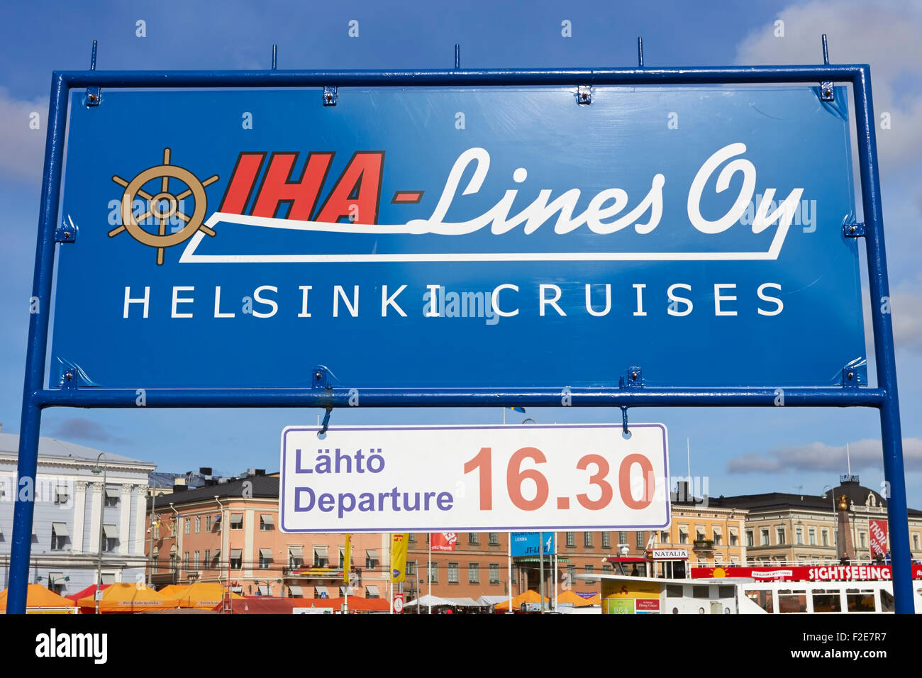 sightseeing tour sign Helsinki Finland Stock Photo - Alamy