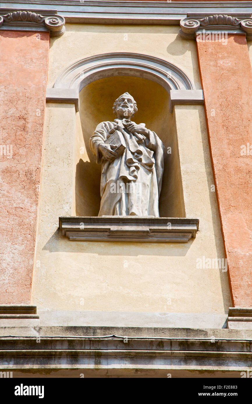 marble in old historical construction italy europe milan and statue ...