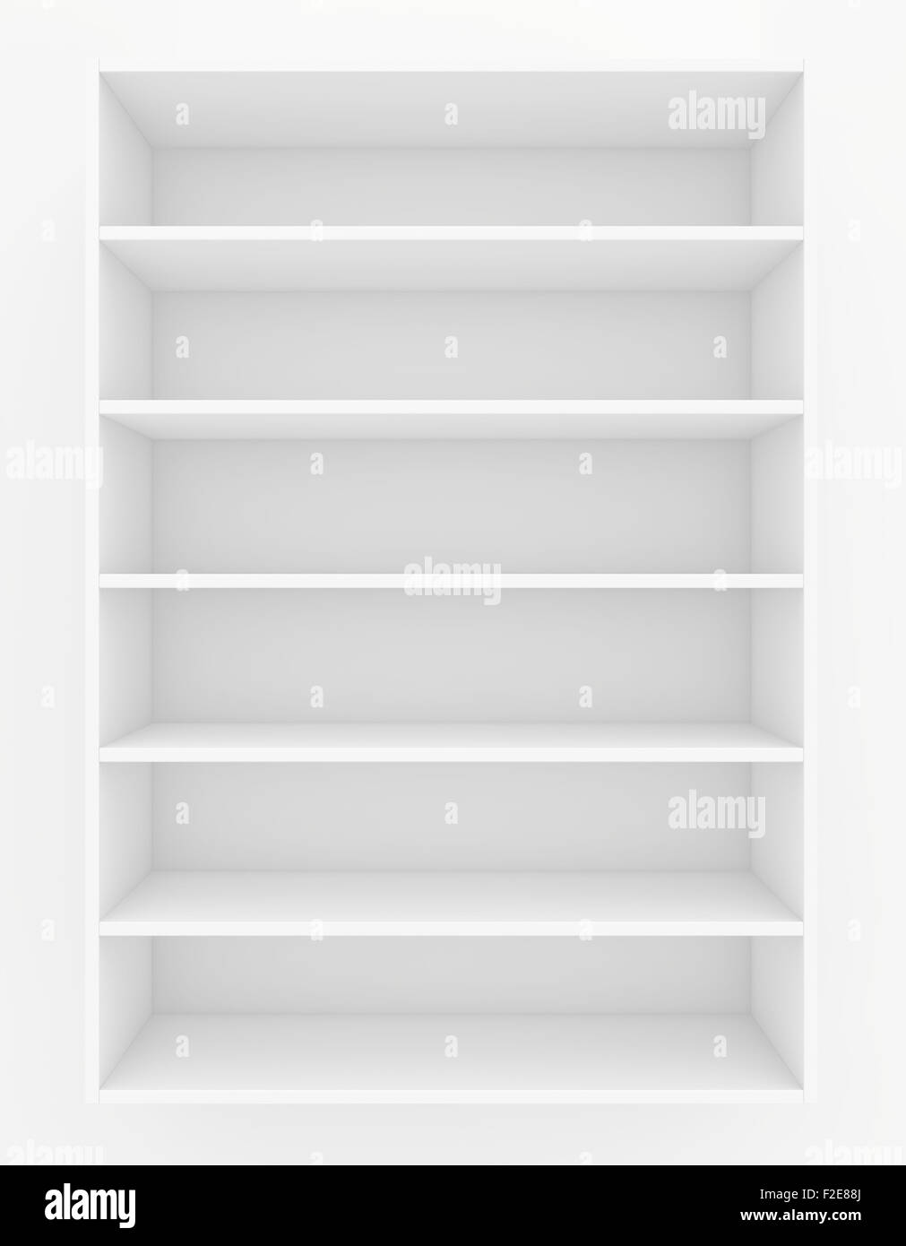 clear bookshelf. 3d render on white background Stock Photo - Alamy