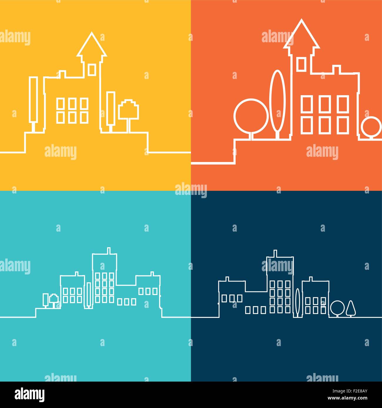 Color flat contours of the urban landscape Stock Vector Image & Art - Alamy