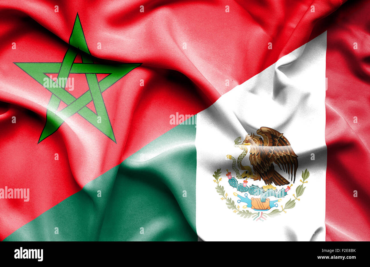 Waving flag mexico morocco hi-res stock photography and images - Alamy