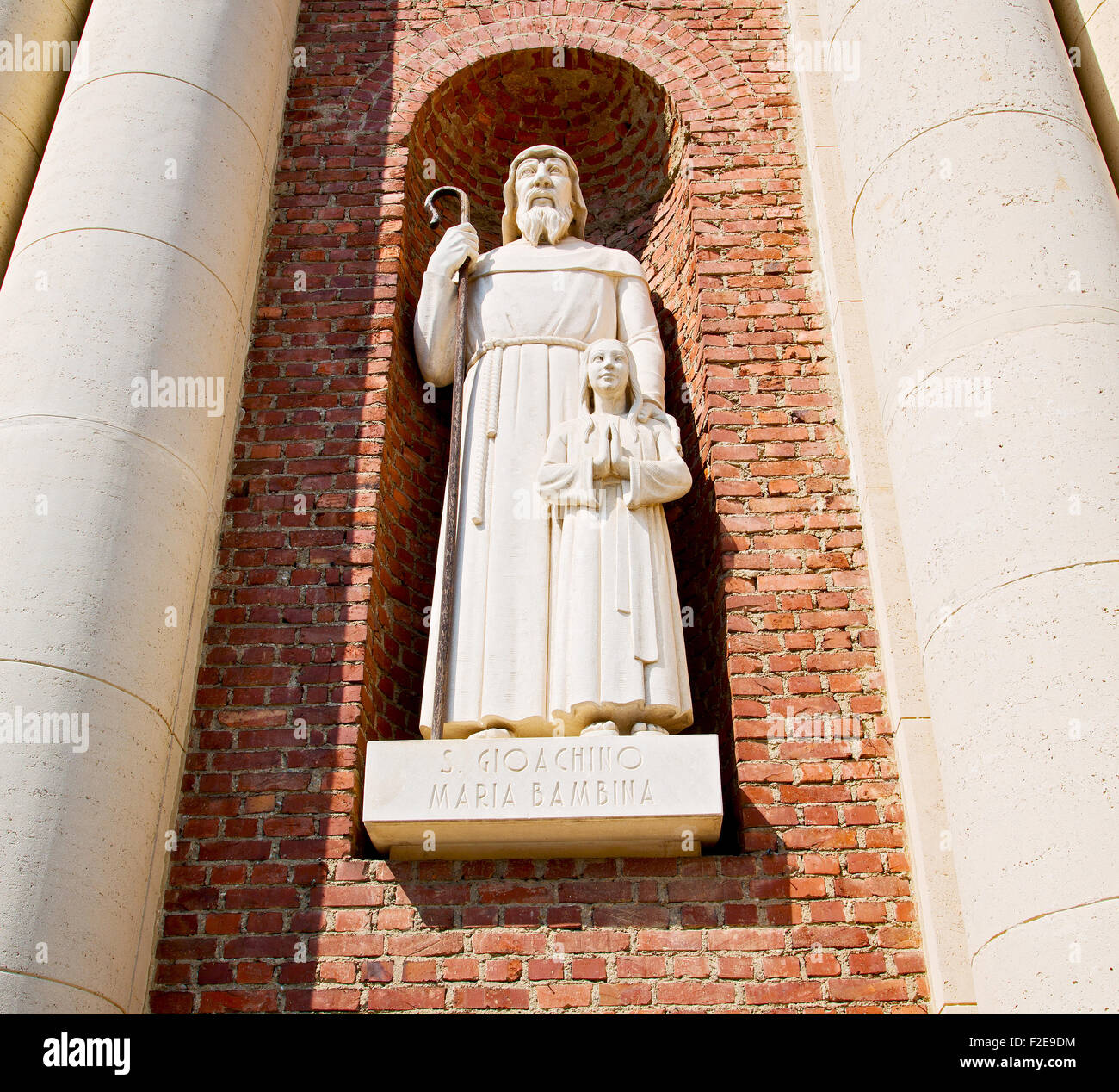 marble in old historical construction italy europe milan and statue ...