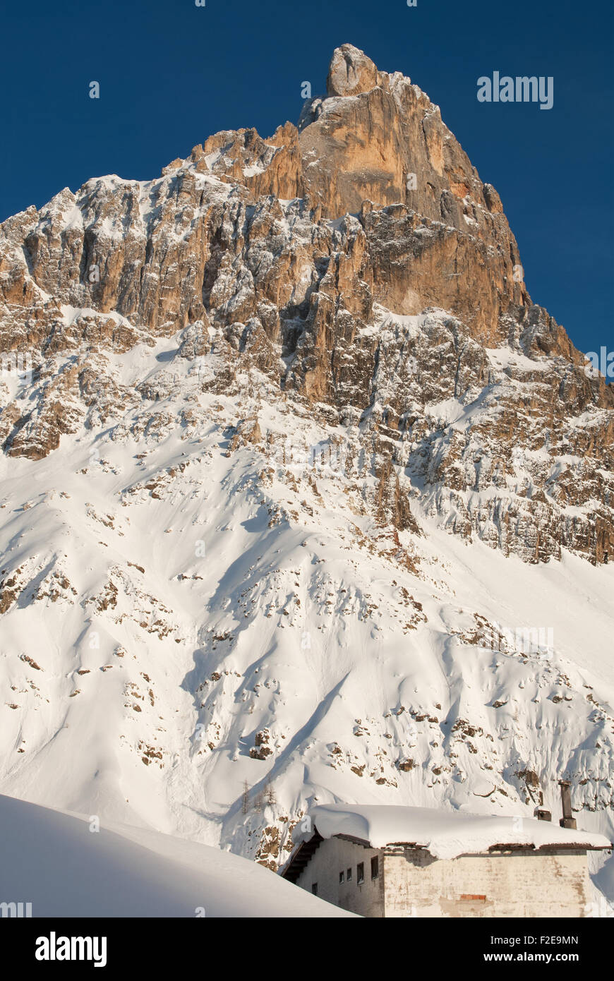 A picturesque winter scene in the Dolomites region of Northern Italy ...