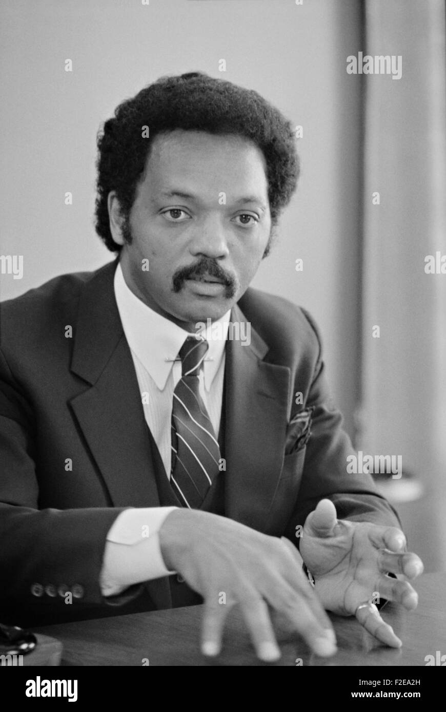Civil rights leader Rev. Jesse Jackson during an interview July 1, 1983 ...