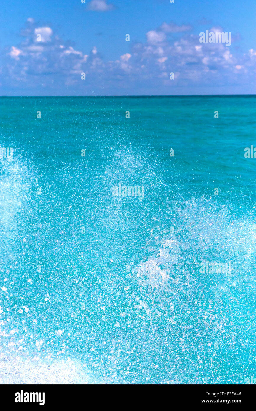 ground in mexico froath and blue foam the sea drop sunny day wave Stock ...