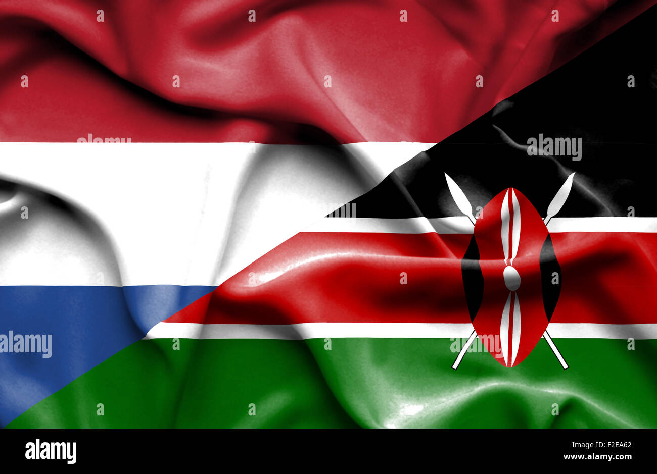 Waving flag of Kenya and Stock Photo - Alamy