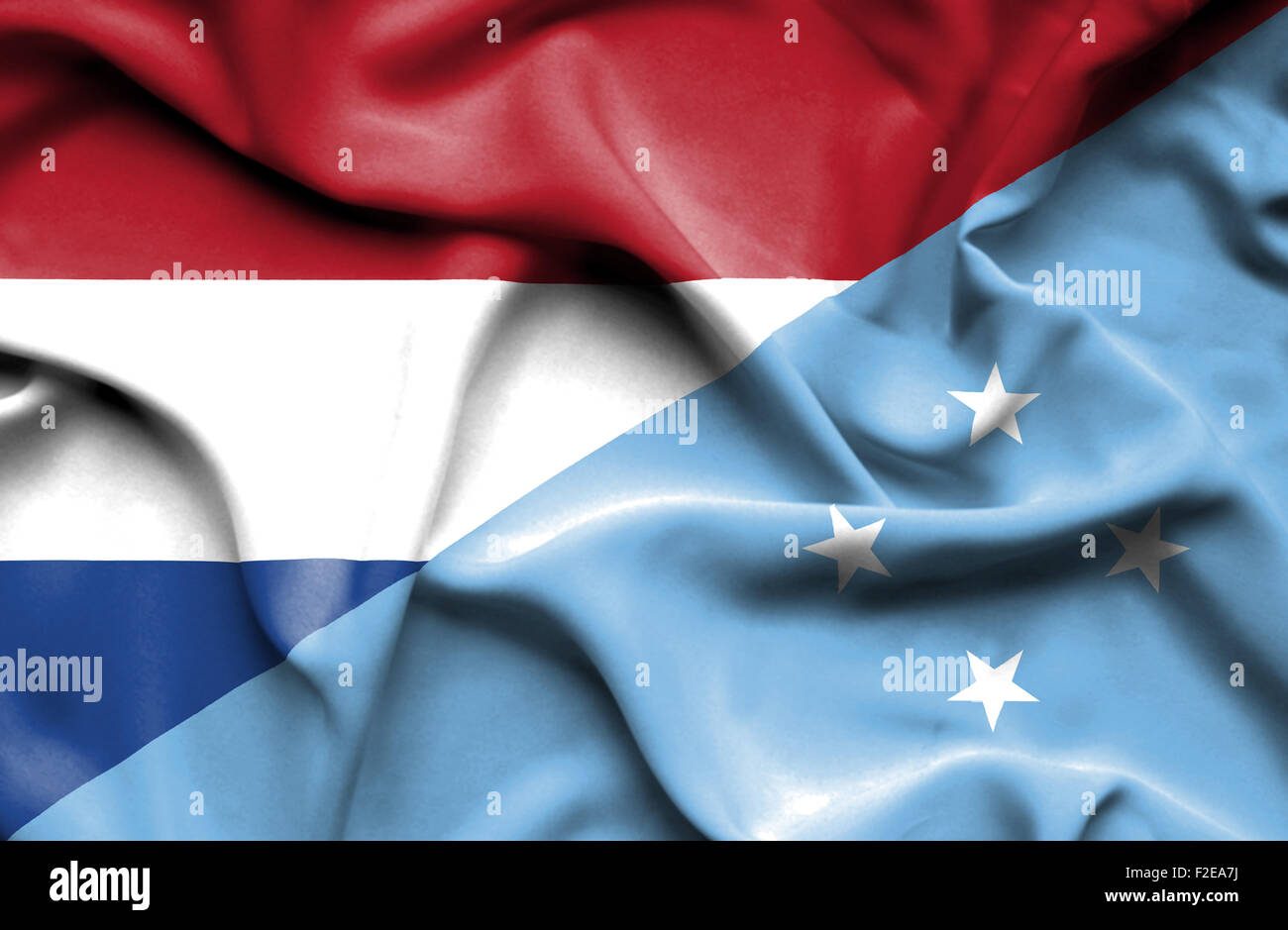 Waving flag of Micronesia and Stock Photo - Alamy