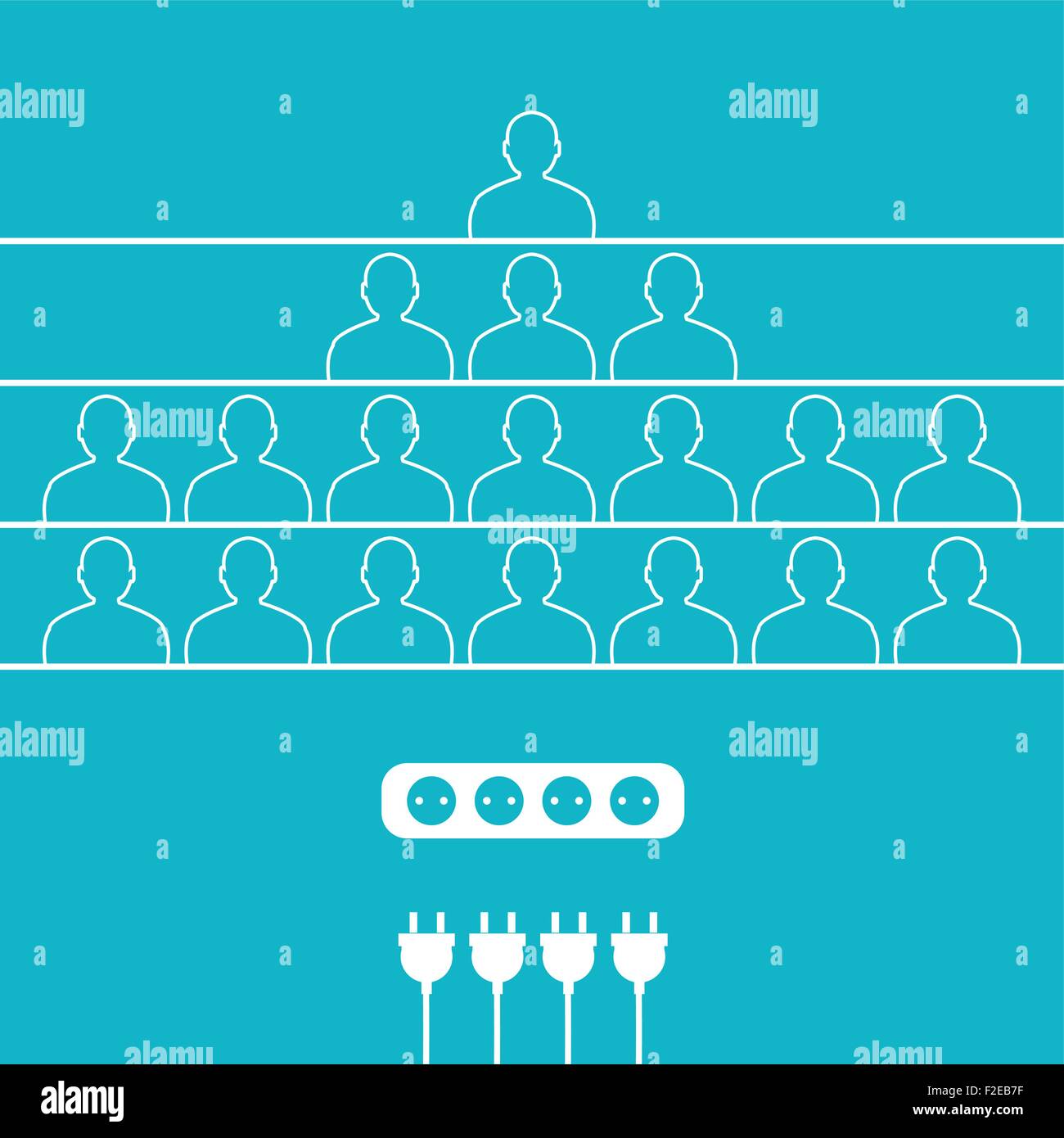 Group flat icons of people connected in one chain Stock Vector Image ...