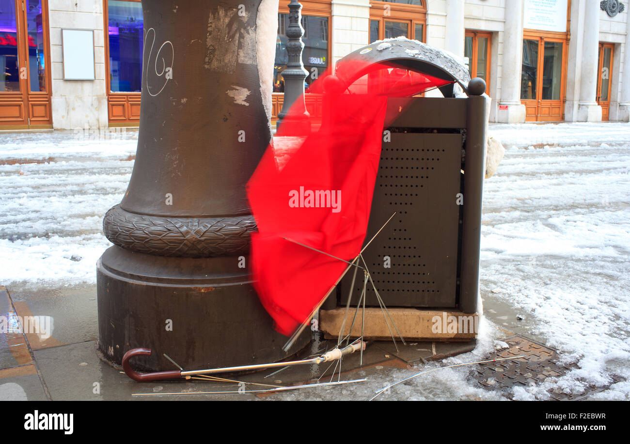 Broken Umbrella Red High Resolution Stock Photography and Images - Alamy